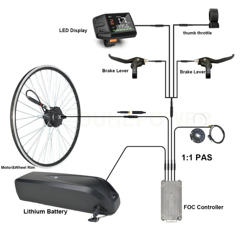 250W 350W rear wheel drive electric bike conversion kit